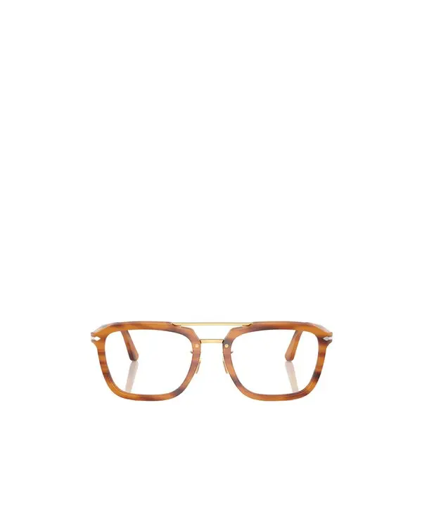 Persol Full Rim Eyeglasses - Striped Brown