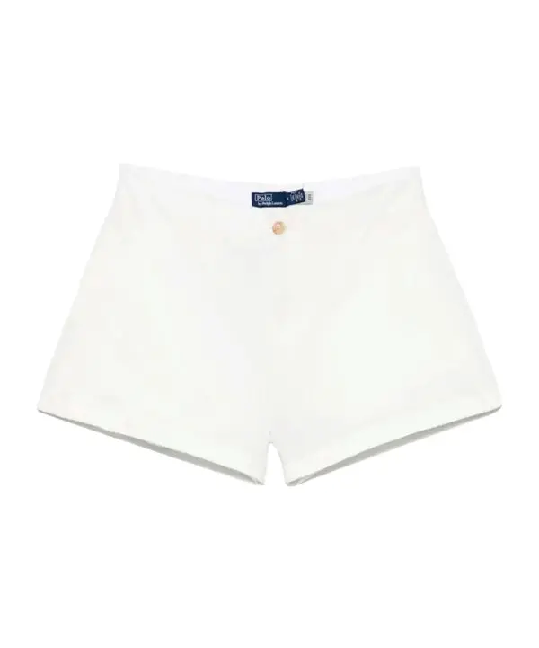 Polo Ralph Lauren Button Detailed Chino Shorts - White