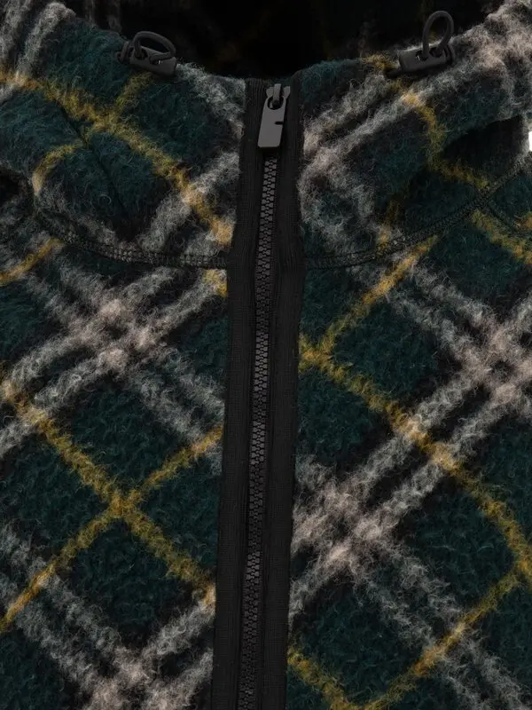 Burberry Checked Hooded Zip-up Jacket