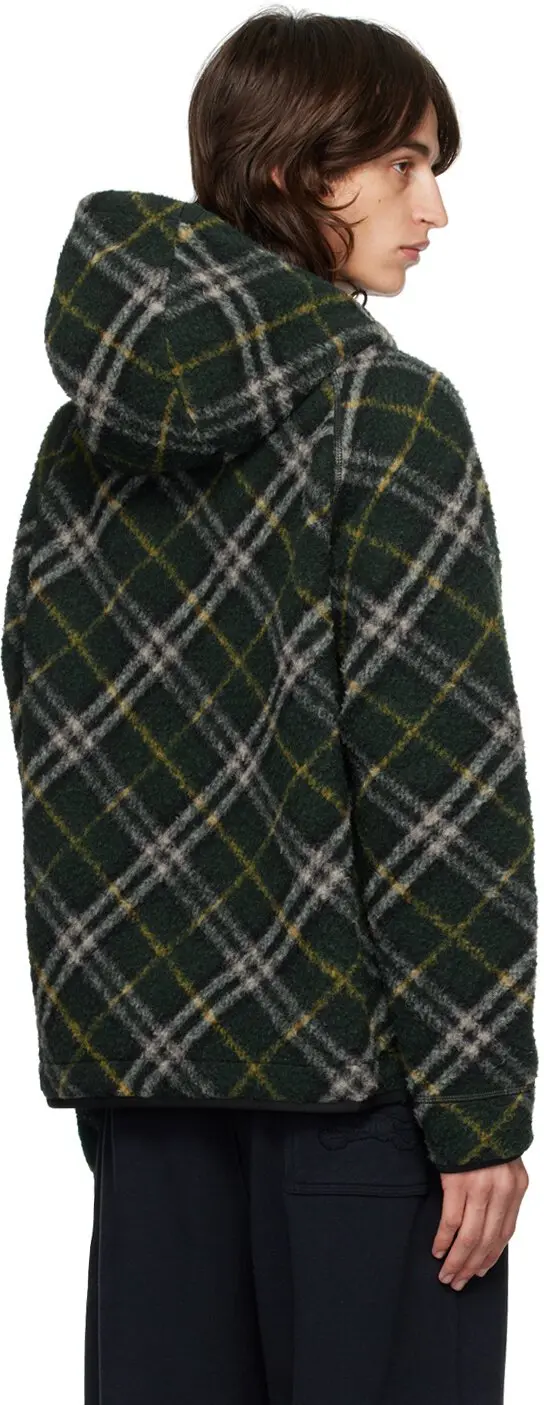 Burberry Checked Hooded Zip-up Jacket