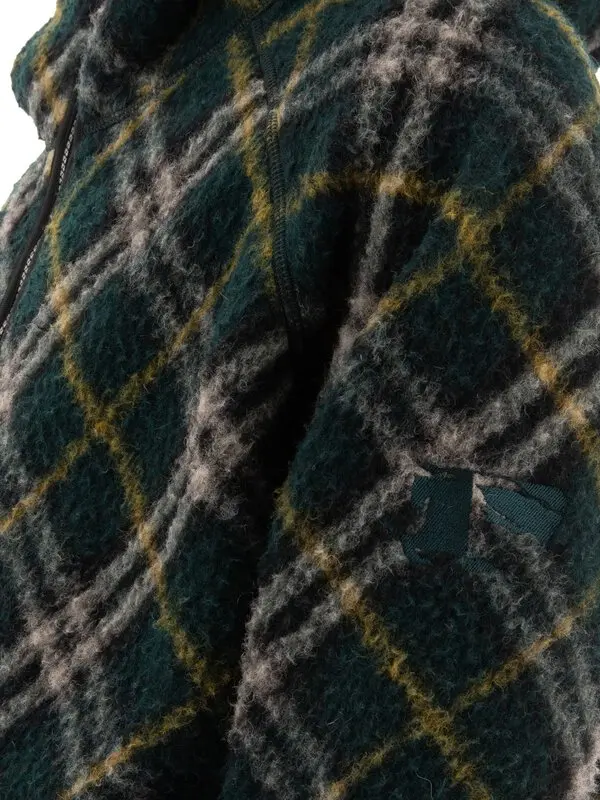 Burberry Checked Hooded Zip-up Jacket