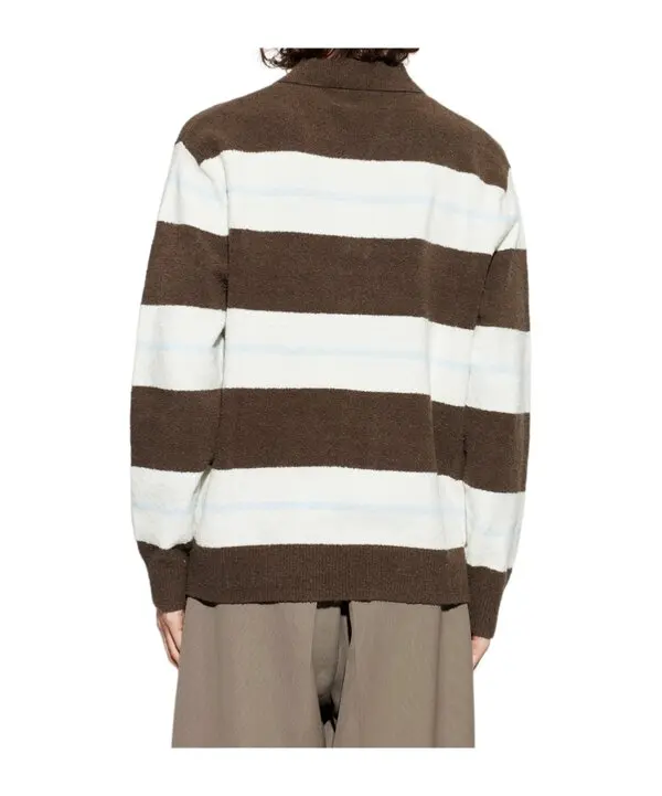SAMSOE SAMSOE Long-sleeved Striped Polo Shirt