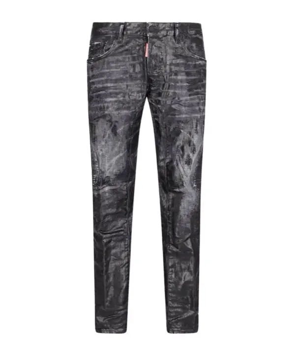 Dsquared2 Five-pocket Jeans With Textured Finish - Black