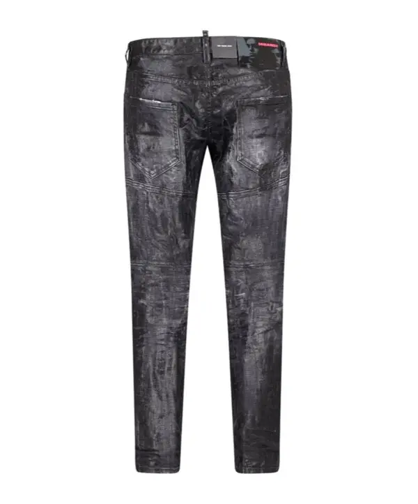 Dsquared2 Five-pocket Jeans With Textured Finish - Black