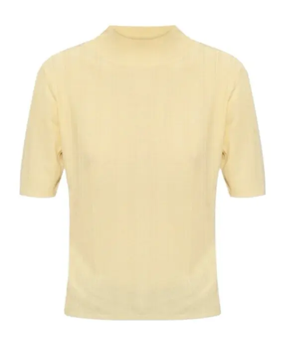 Officine Générale Laya Ribbed Mock-neck Knitted Top - No