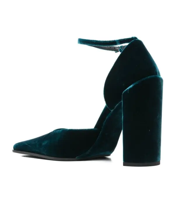 Alaïa Square Velvet D'orsay Pumps With Ankle Strap - Black