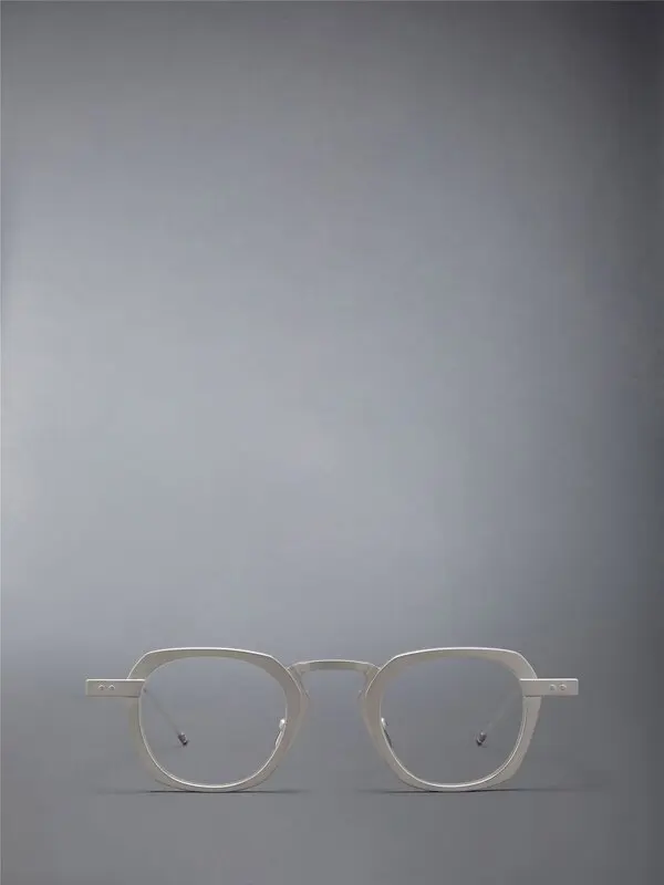 Thom Browne Square Frame Eyeglasses - Matte Silver