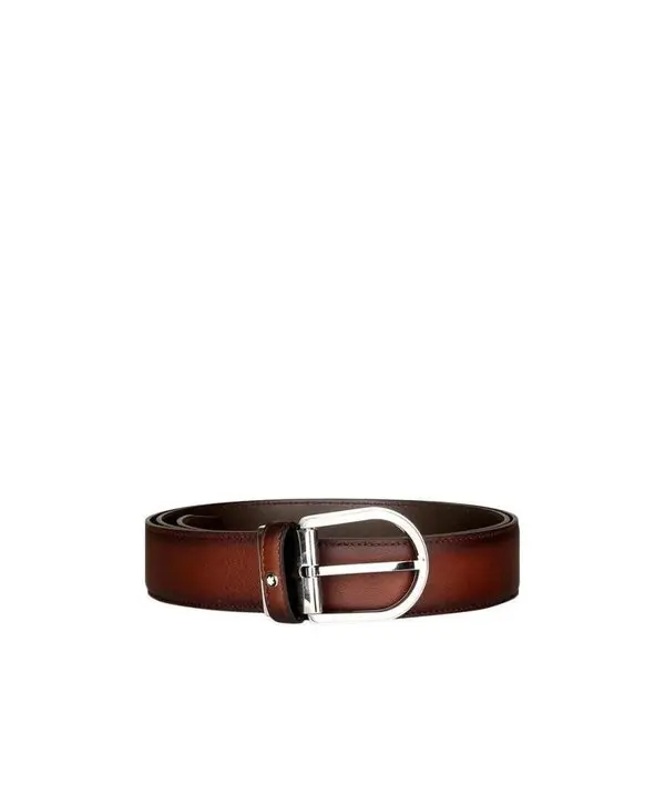 Montblanc Horseshoe Buckle Leather Belt - Brown