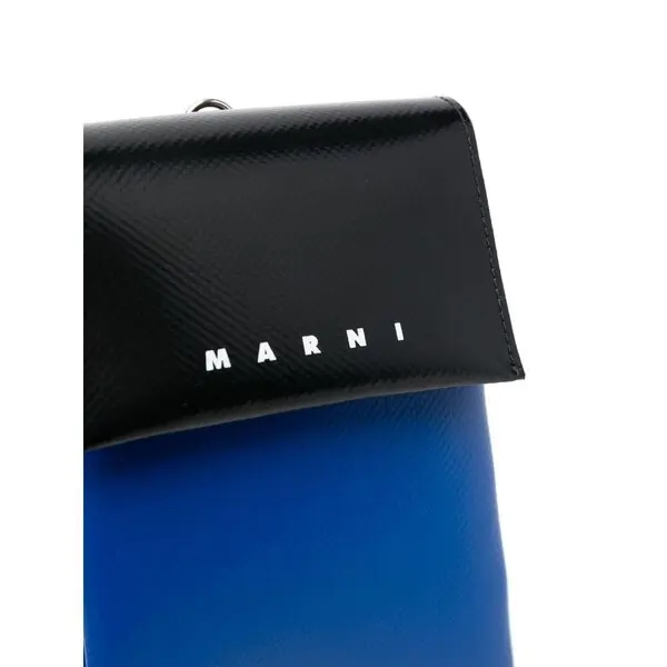 Marni Logo Printed Two Toned Strappy Phone Pouch