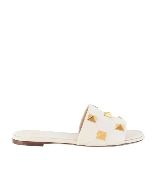 Valentino Garavani Roman Stud Slip-on Sandals - Light Ivory