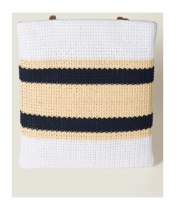 Miu Miu Raffia-effect Woven Tote Bag With Leather Handles