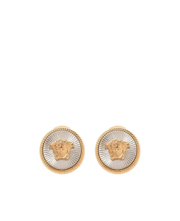 Versace Medusa Face Stud Earrings - Yellow