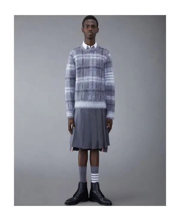 Thom Browne Plaid Crewneck Long-sleeve Jumper