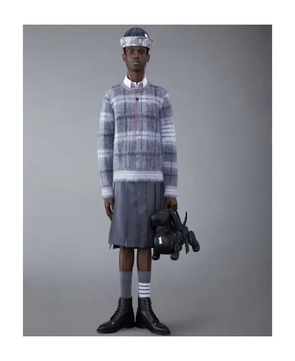Thom Browne Plaid Crewneck Long-sleeve Jumper