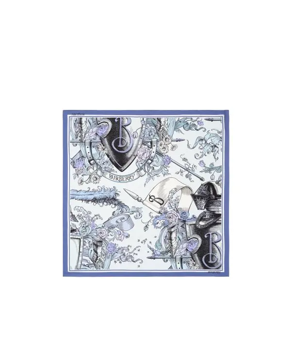 Burberry Etched Knight Scarf - White