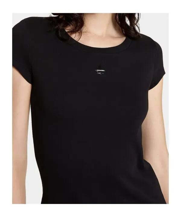 Dsquared2 Leaf Logo Plaque Crewneck T-shirt