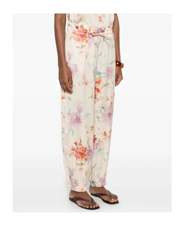 Herno Floral Printed Elasticated Cuffed Trousers