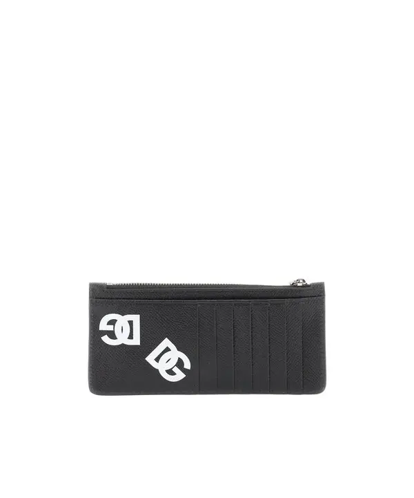 Dolce & Gabbana Dolce Gabbana Logo-plaque Zipped Cardholder - Black