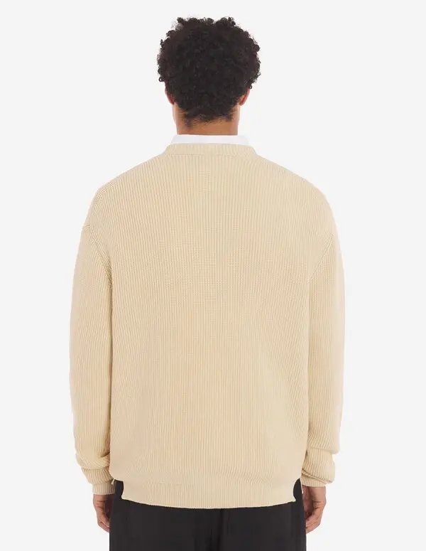 Maison Kitsuné Fox Head Embroidered Knitted Cardigan - Nude