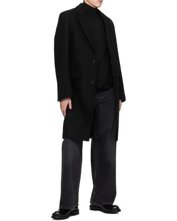 AMI Paris Single Breasted Coat - Black
