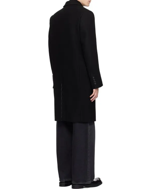 AMI Paris Single Breasted Coat - Black