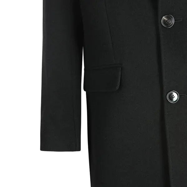 AMI Paris Single Breasted Coat - Black