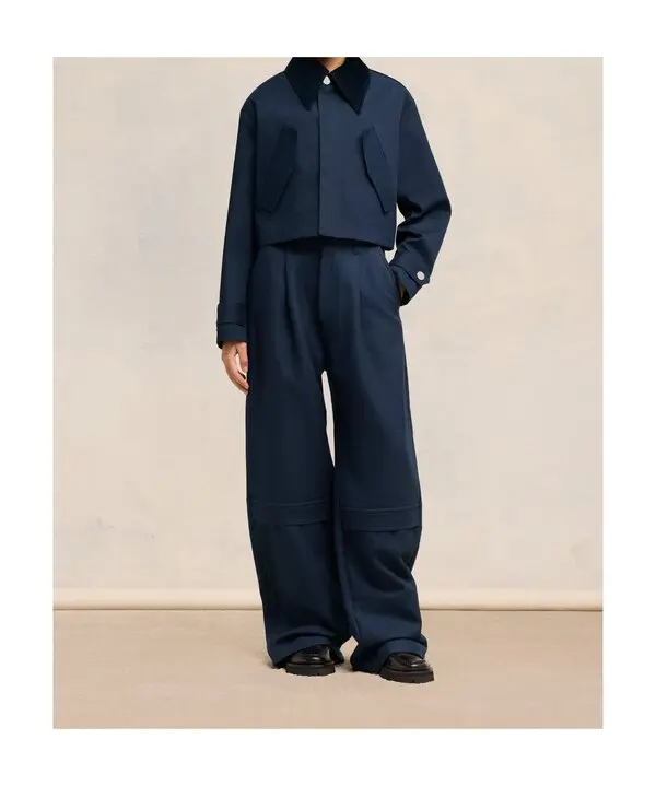 Ami Cropped Jacket With Zipper Details