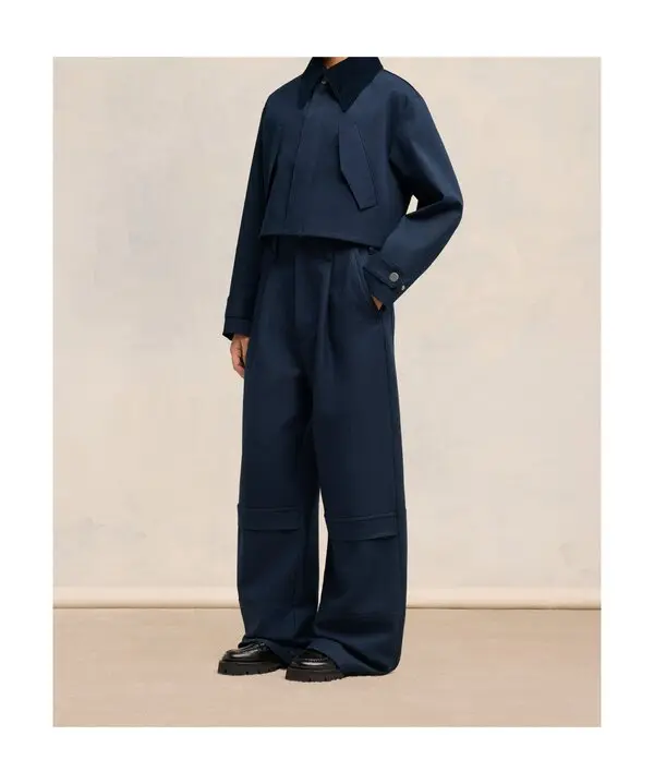 Ami Cropped Jacket With Zipper Details