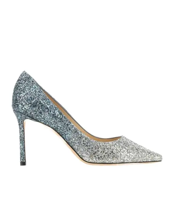 JIMMY CHOO Pointed-toe Stiletto High Heels With Glitter Embellishments