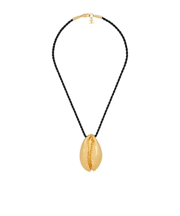 Celine Défilé Shell Pendant Necklace - Black/gold