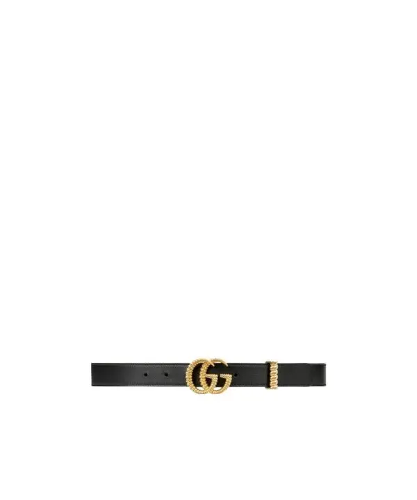 Gucci Leather Belt With Double G Buckle - Nude