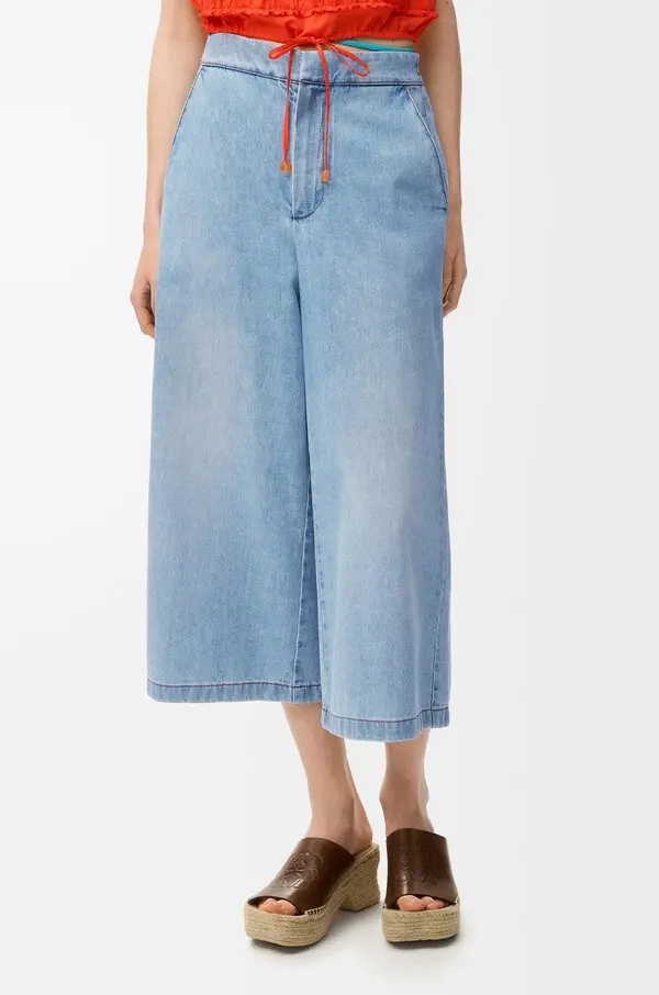 Loewe Topstitched Anagram Cropped Jeans