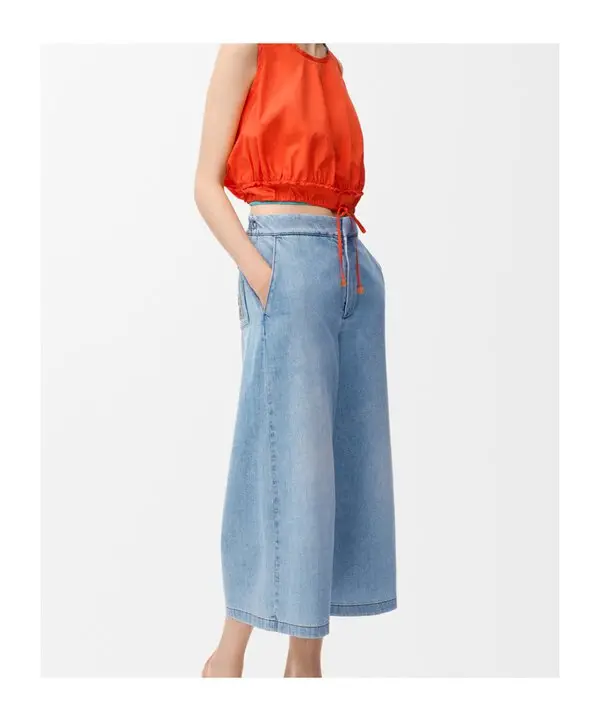 Loewe Topstitched Anagram Cropped Jeans