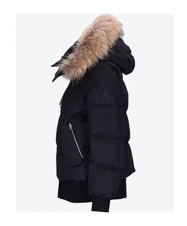 Mackage Hooded Down Jacket With Fur Trim