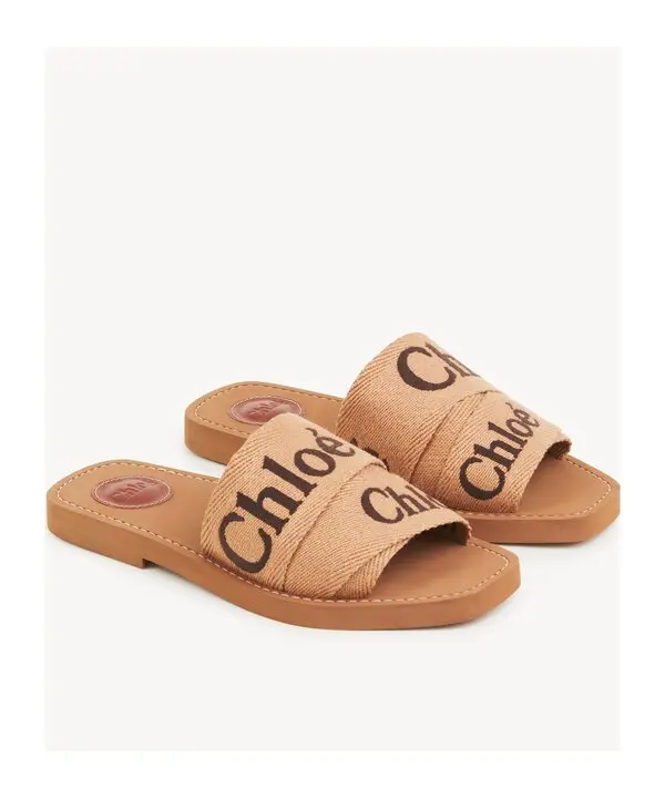 Chloé Woody Flat Mules - Dark Tan