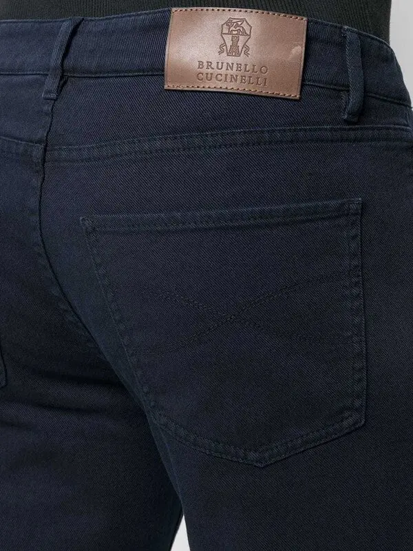 Brunello Cucinelli Straight Leg Jeans With Logo Detail - Black