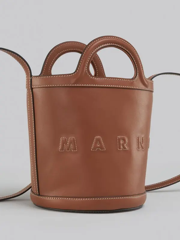 Marni Logo Embossed Tropicalia Small Bucket Bag