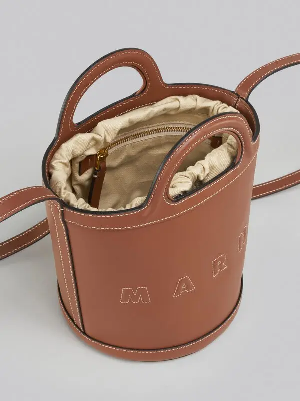 Marni Logo Embossed Tropicalia Small Bucket Bag