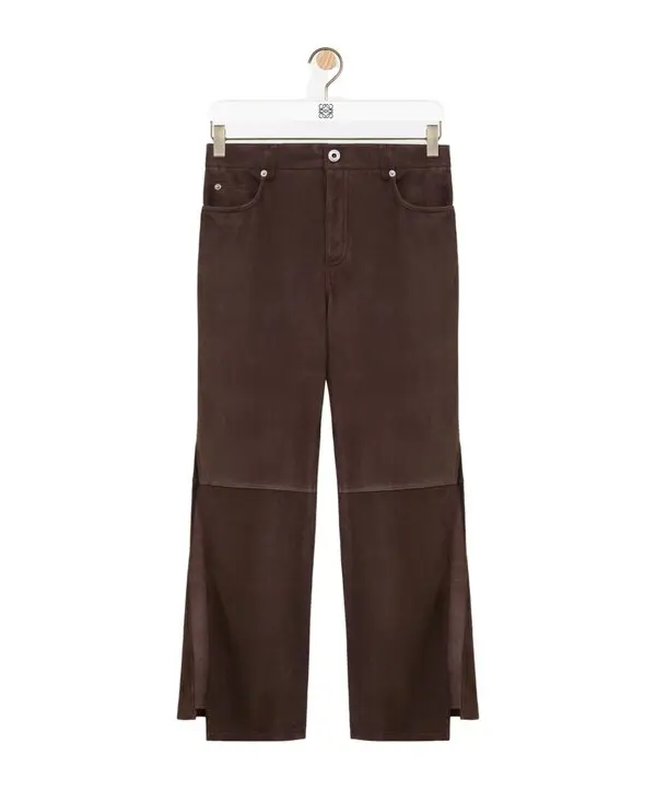 Loewe Trousers In Suede Goatskin - Black