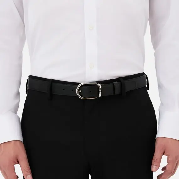 Montblanc Reversible Horseshoe Buckle Belt - Black