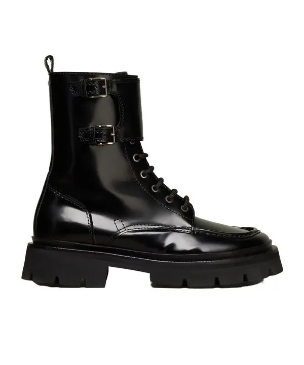 AMI Paris Lace-up Double Strap Boots