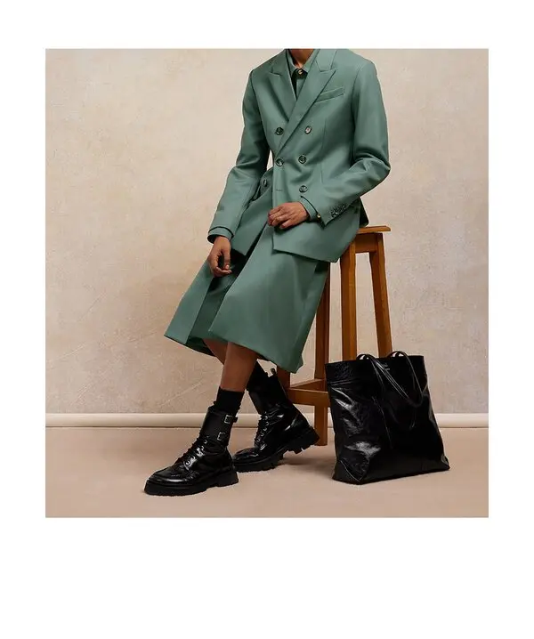AMI Paris Lace-up Double Strap Boots