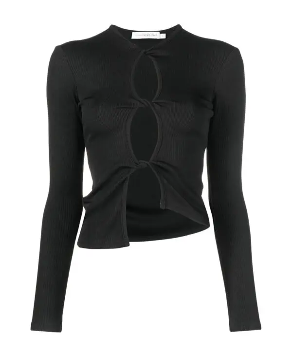 Christopher Esber Open Twist Cut-out Detailed Long Sleeve Top