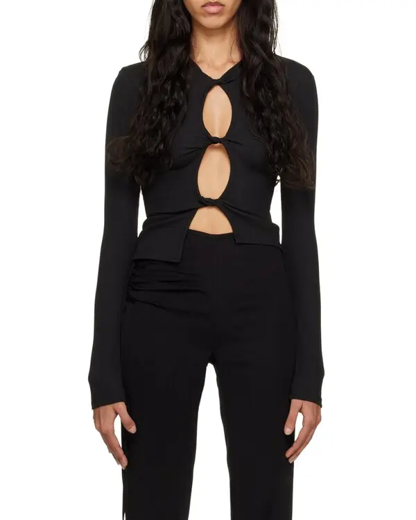 Christopher Esber Open Twist Cut-out Detailed Long Sleeve Top