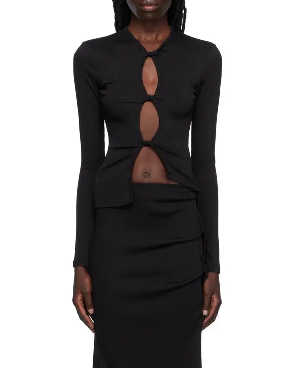 Christopher Esber Open Twist Cut-out Detailed Long Sleeve Top