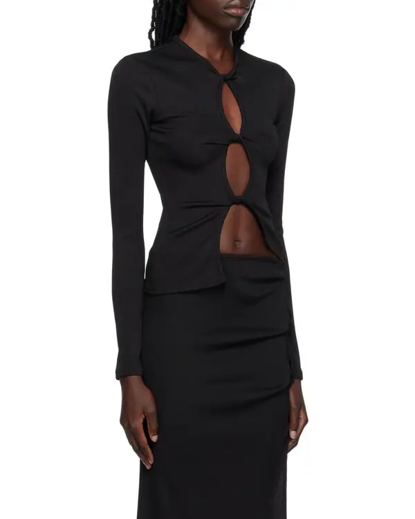 Christopher Esber Open Twist Cut-out Detailed Long Sleeve Top