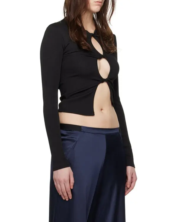 Christopher Esber Open Twist Cut-out Detailed Long Sleeve Top