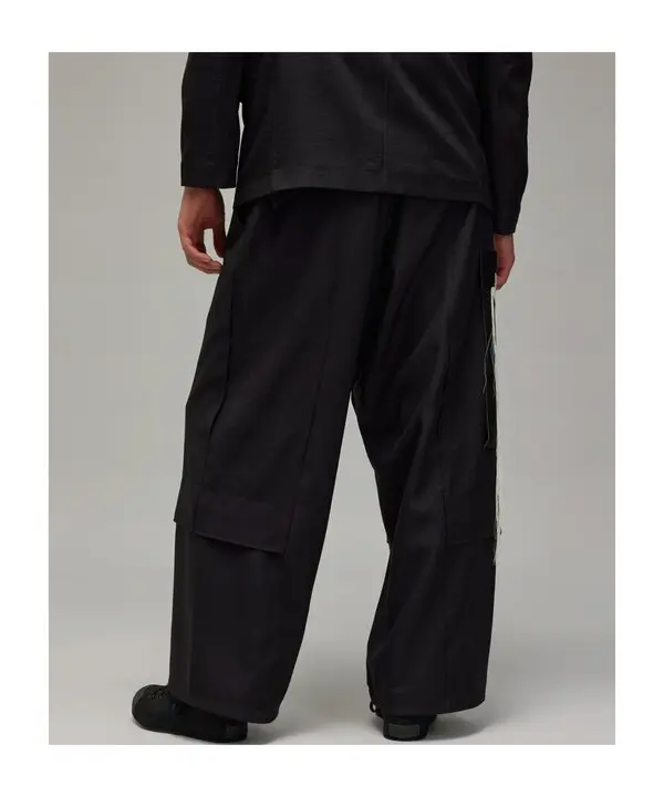 Y3 Belted Waist Trousers With Graphic Logo Patch