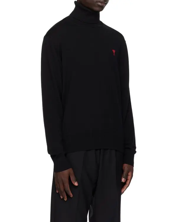 AMI Paris Logo Embroidered Knitted Jumper