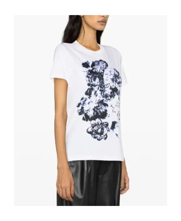 Alexander McQueen Floral Print Crewneck T-shirt